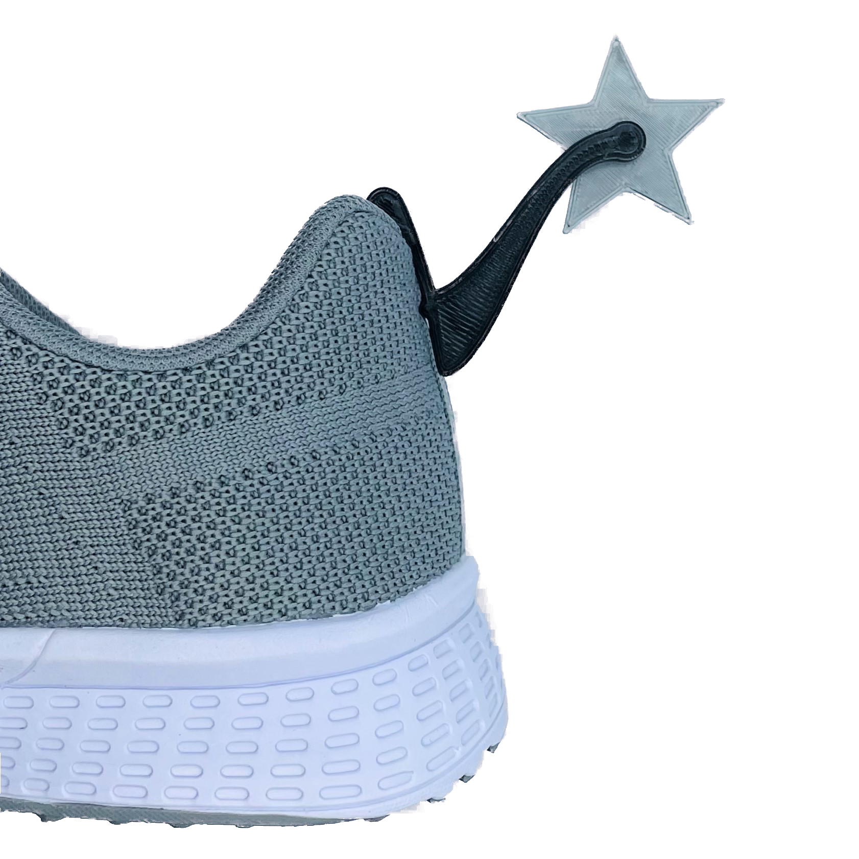 ShoeTails Mini Spinning Spurs Black with Silver Star for Clogs and Sho